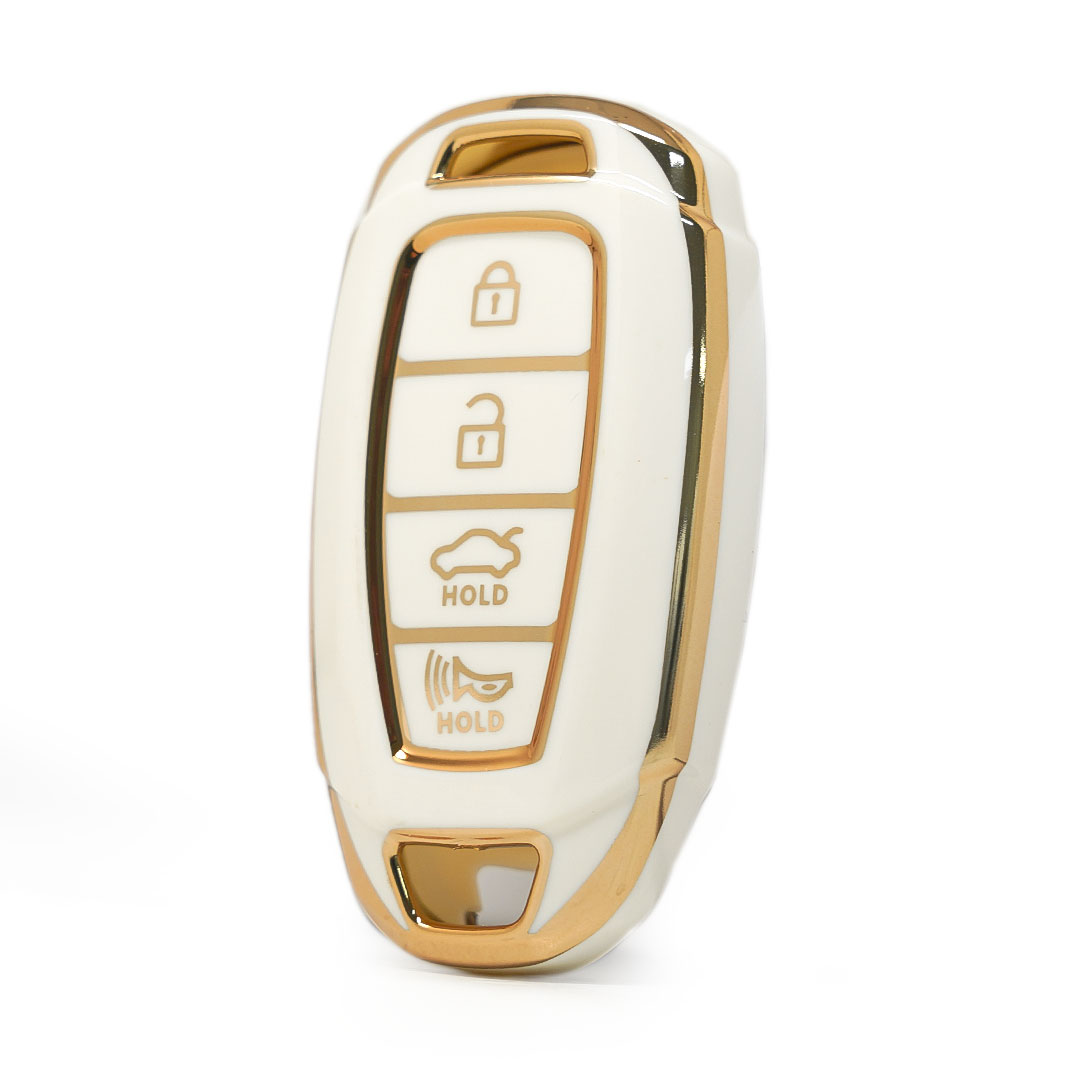 Nano Cover For Hyundai Kona Remote Key 4 Buttons White Color MK3